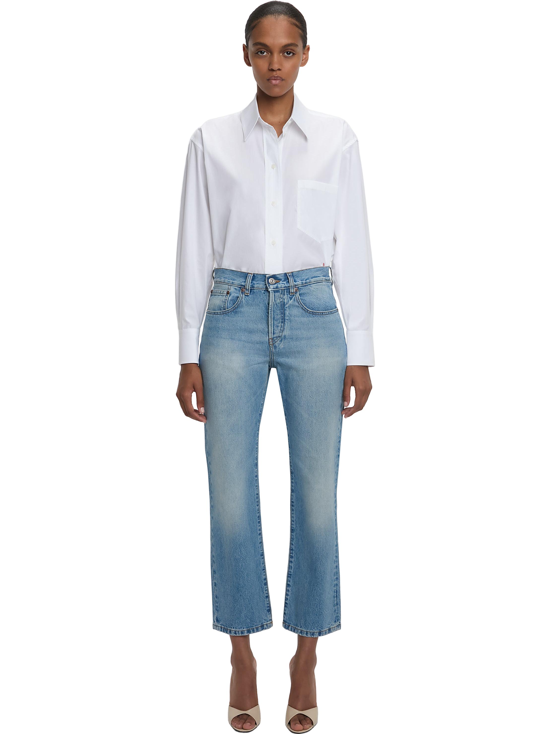 VICTORIA BECKHAM Victoria Beckham Mid Rise Relaxed Fit Cropped Jean